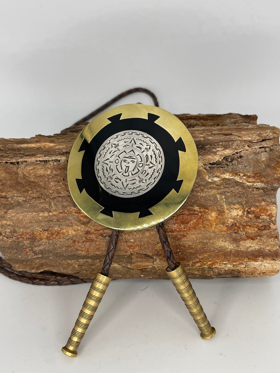 Mexico 925 Sterling Silver and Brass Bolo - Etsy