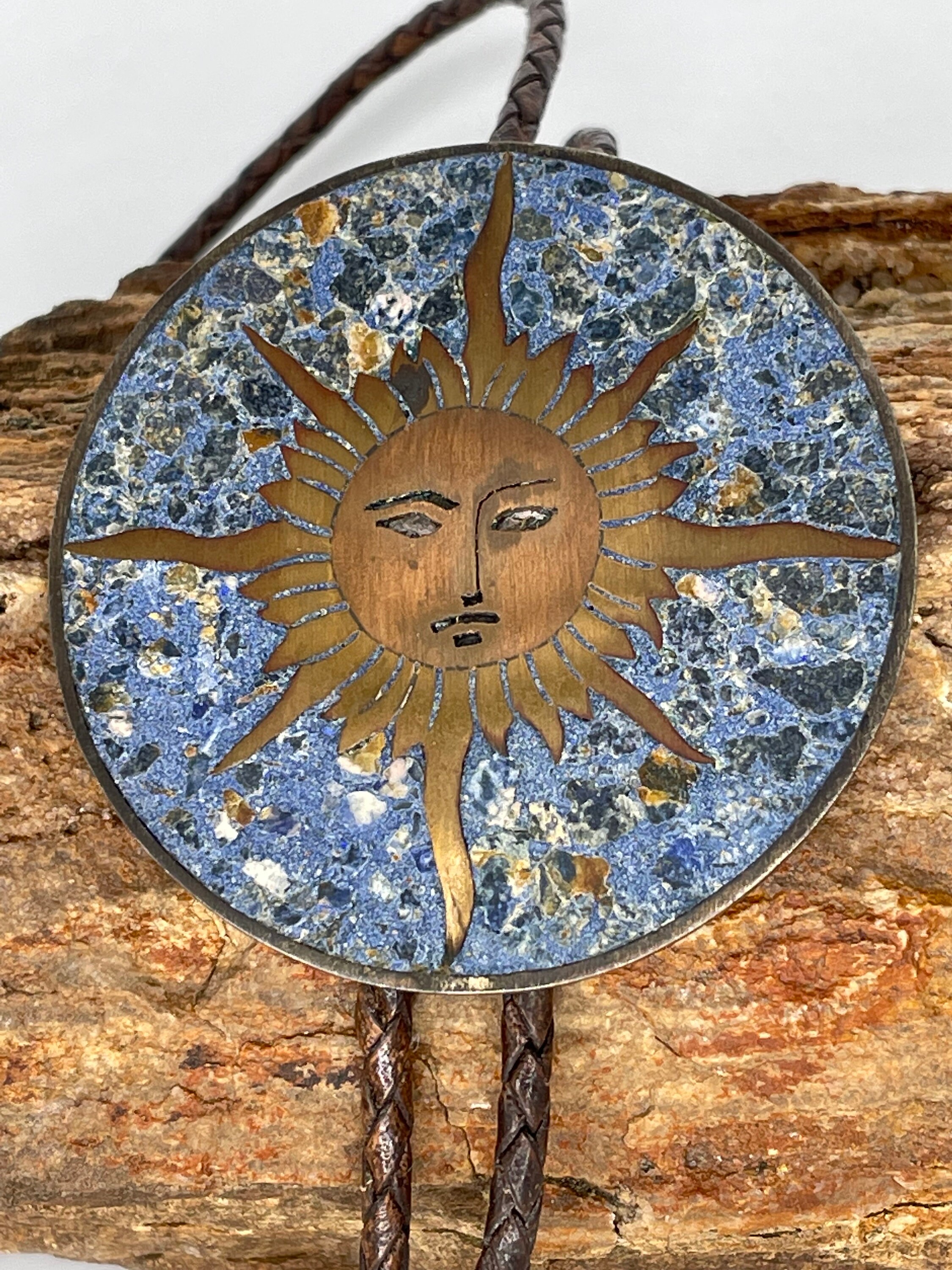 Taxco Mexico Aztec Sun Face Blue Bolo - Etsy