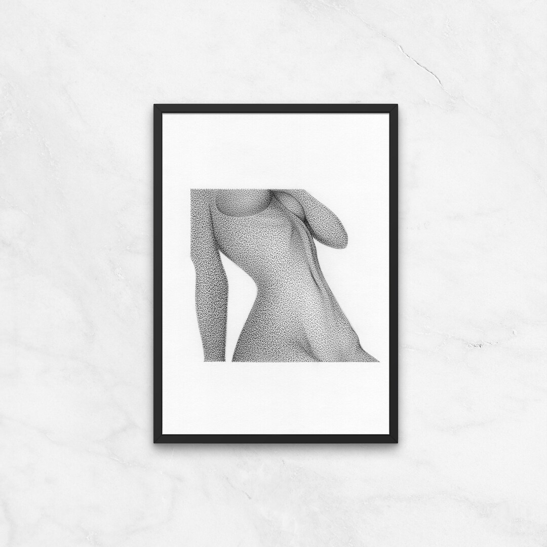 Female Body Art Woman Drawing Print Woman Body Art Print Artistic