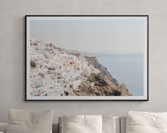 Santorini Print, Greece Wall Art, Coastal City Print, Coastal Wall Art ...