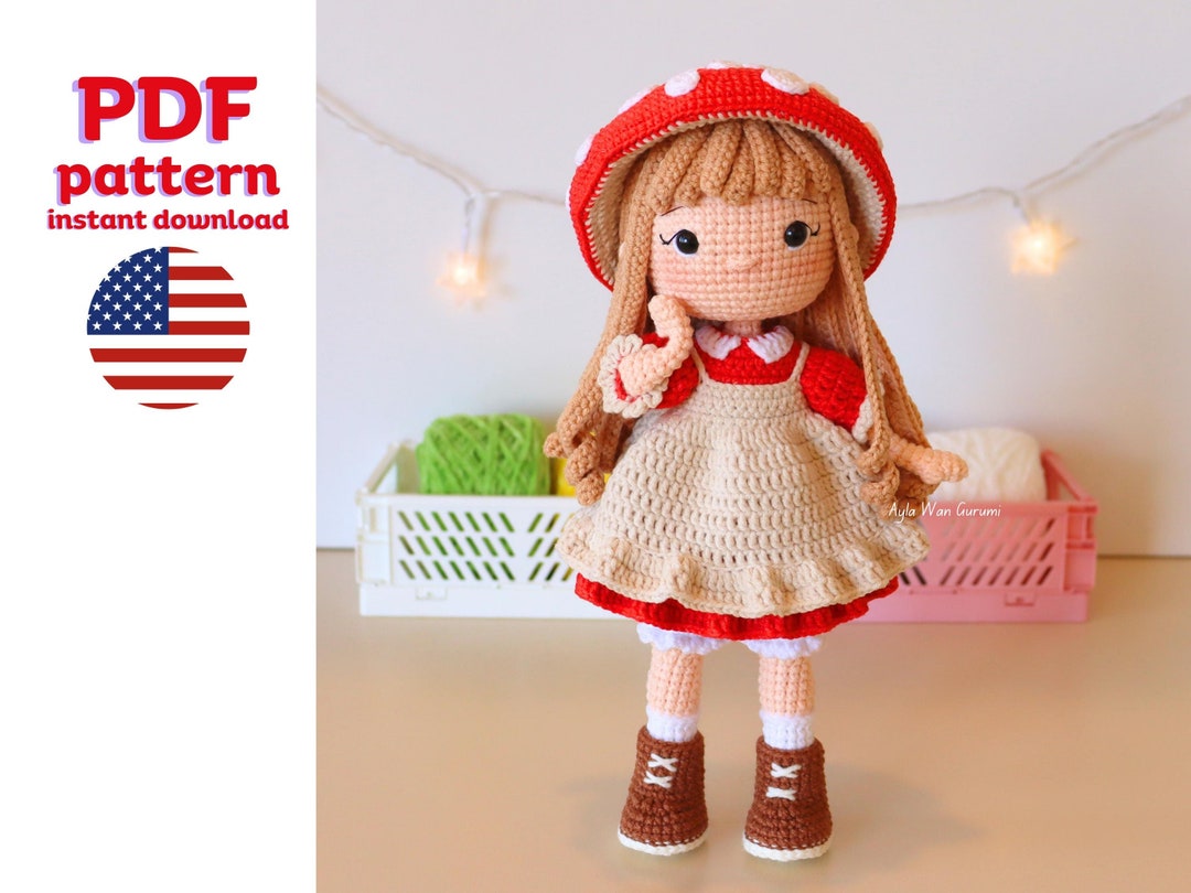 Mushroom Doll Aria Crochet Pattern, English Pattern, Amanita Doll ...