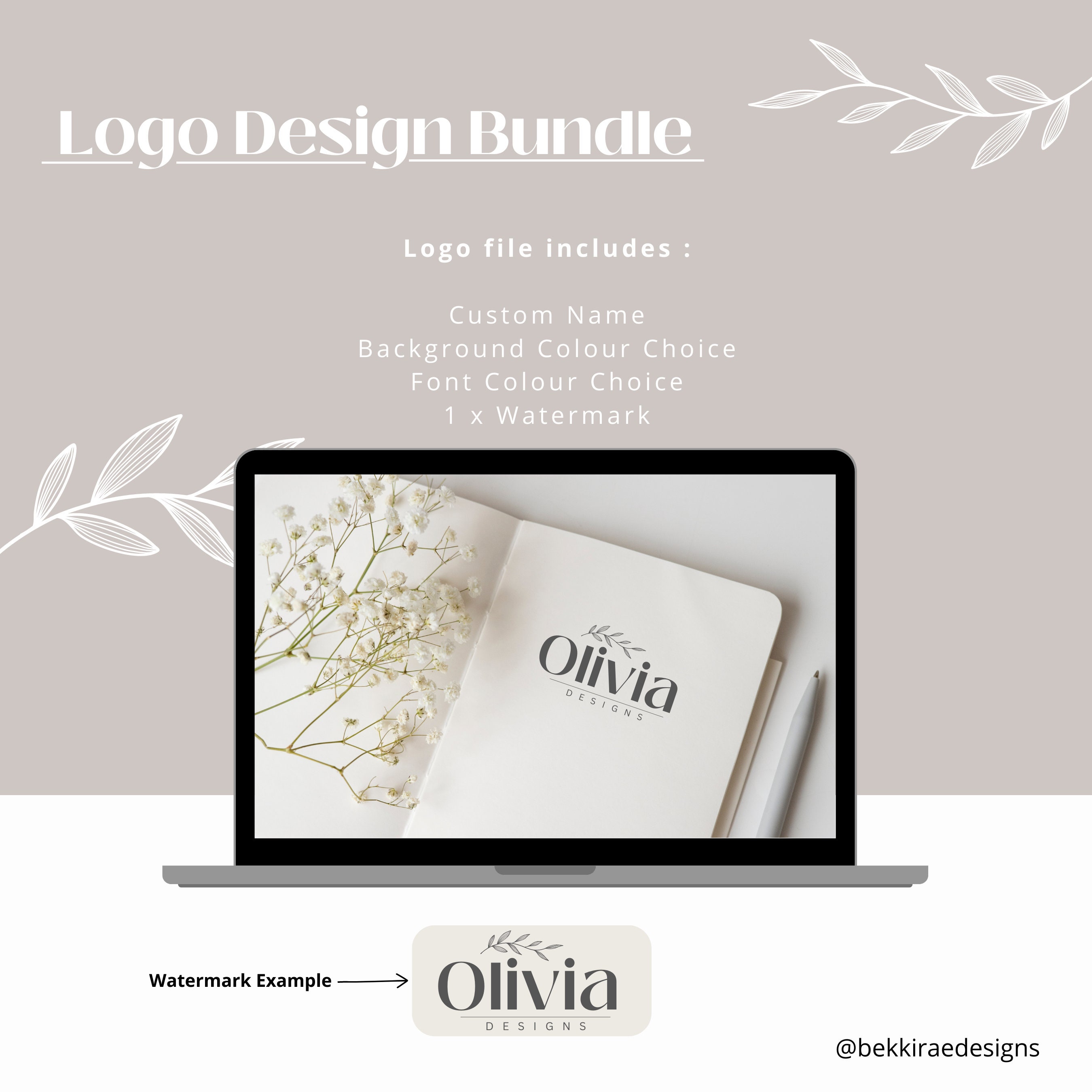 Olivia Logo Bundle Business Logo Business Branding Logo Boho Logo Boho ...