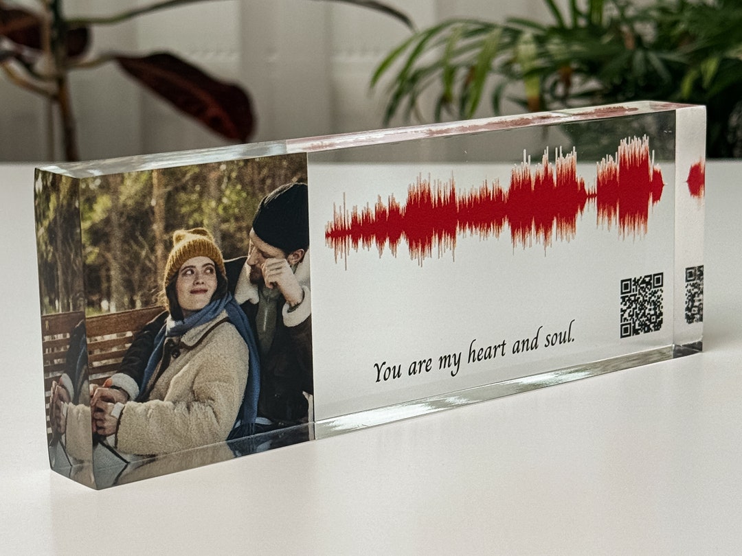 Custom Soundwave Art for Valentine's Day, Personalized Photo Block ...