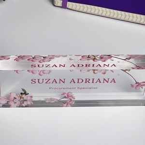 Pink Floral Name Plate, Executive Office Name Sign, Personalized ...