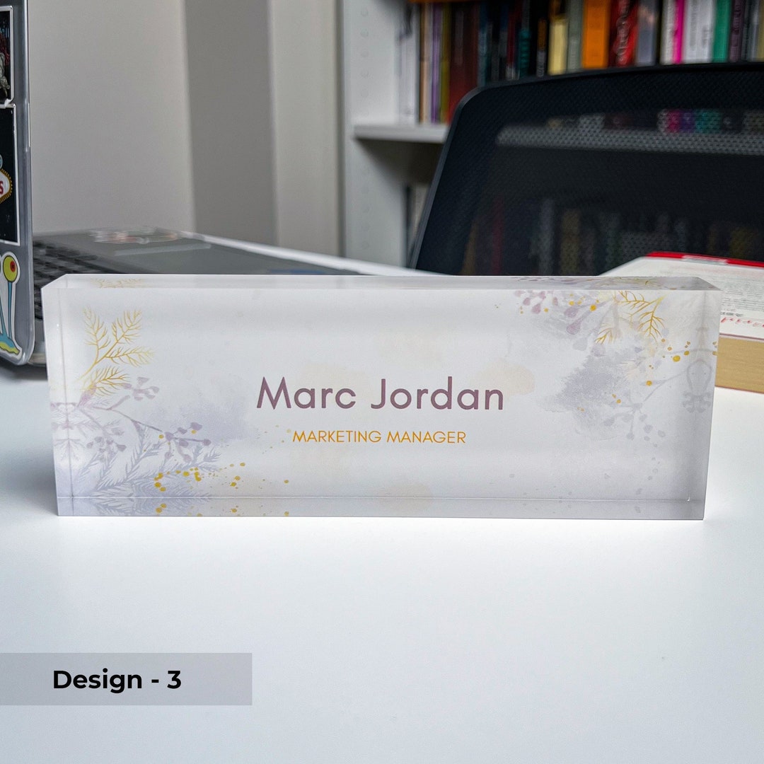 Winter Personalized Table Name Plaque, Custom Engraved Desk Sign ...