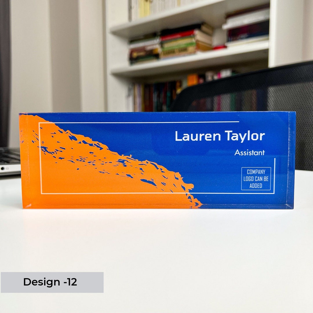 Custom Office Name Sign, Name Plate for Desk, Personalized Acrylic Gift ...