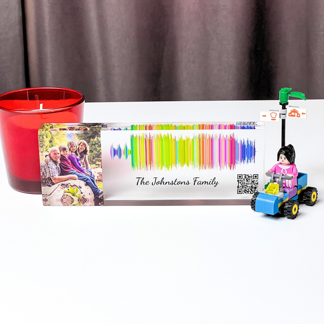 Soundwave Art Photo Block, 5th Anniversary Gift, Personalized Sound ...