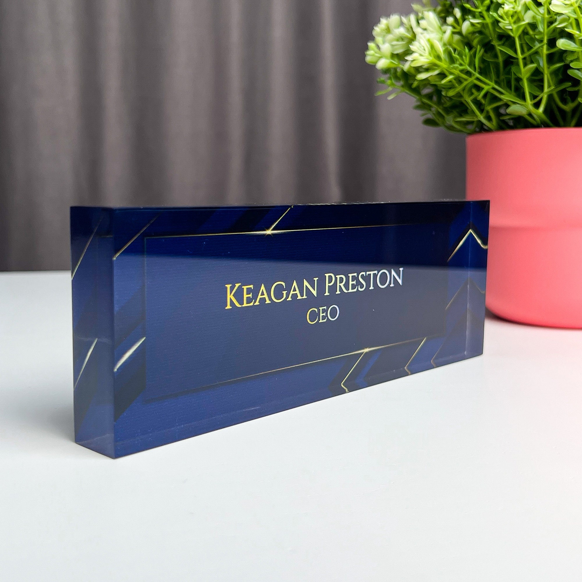 Personalized Gold Gilded Name Plate, Acrylic Best Friend Birthday Gift ...