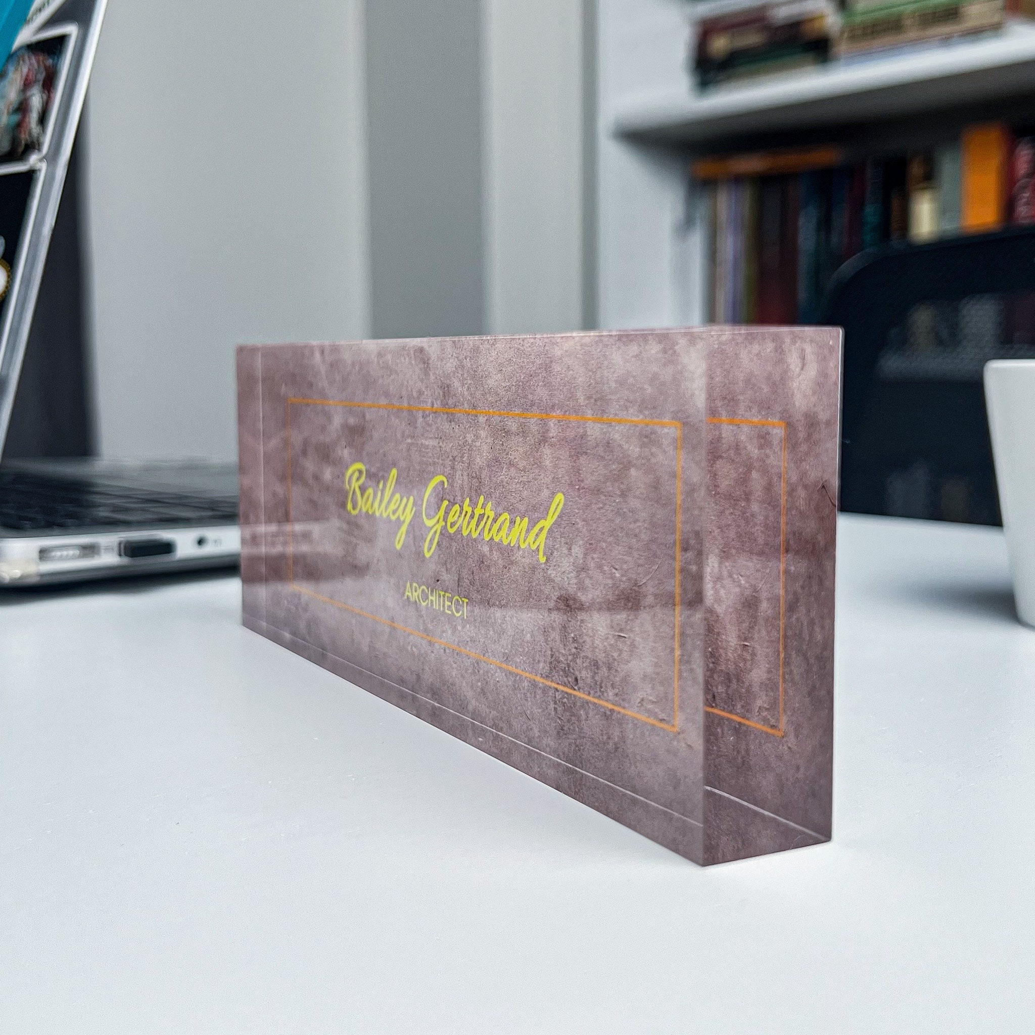 Concrete Name Plate for Desk Personalized Name Plaque - Etsy