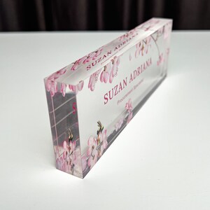 Pink Floral Name Plate, Executive Office Name Sign, Personalized ...