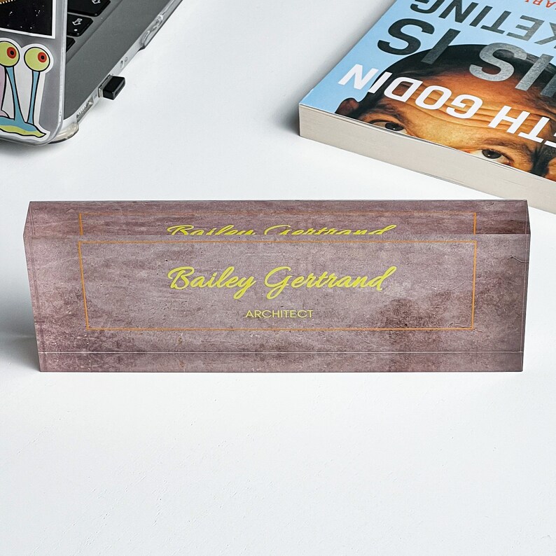 Concrete Name Plate for Desk Personalized Name Plaque - Etsy