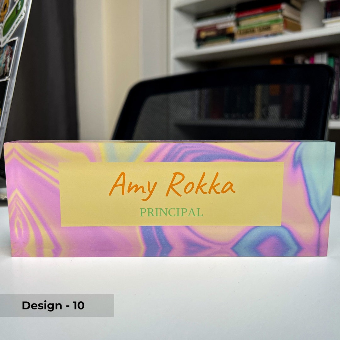 Executive Holographic Name Plate, Custom Holo Desk Name Plaque ...