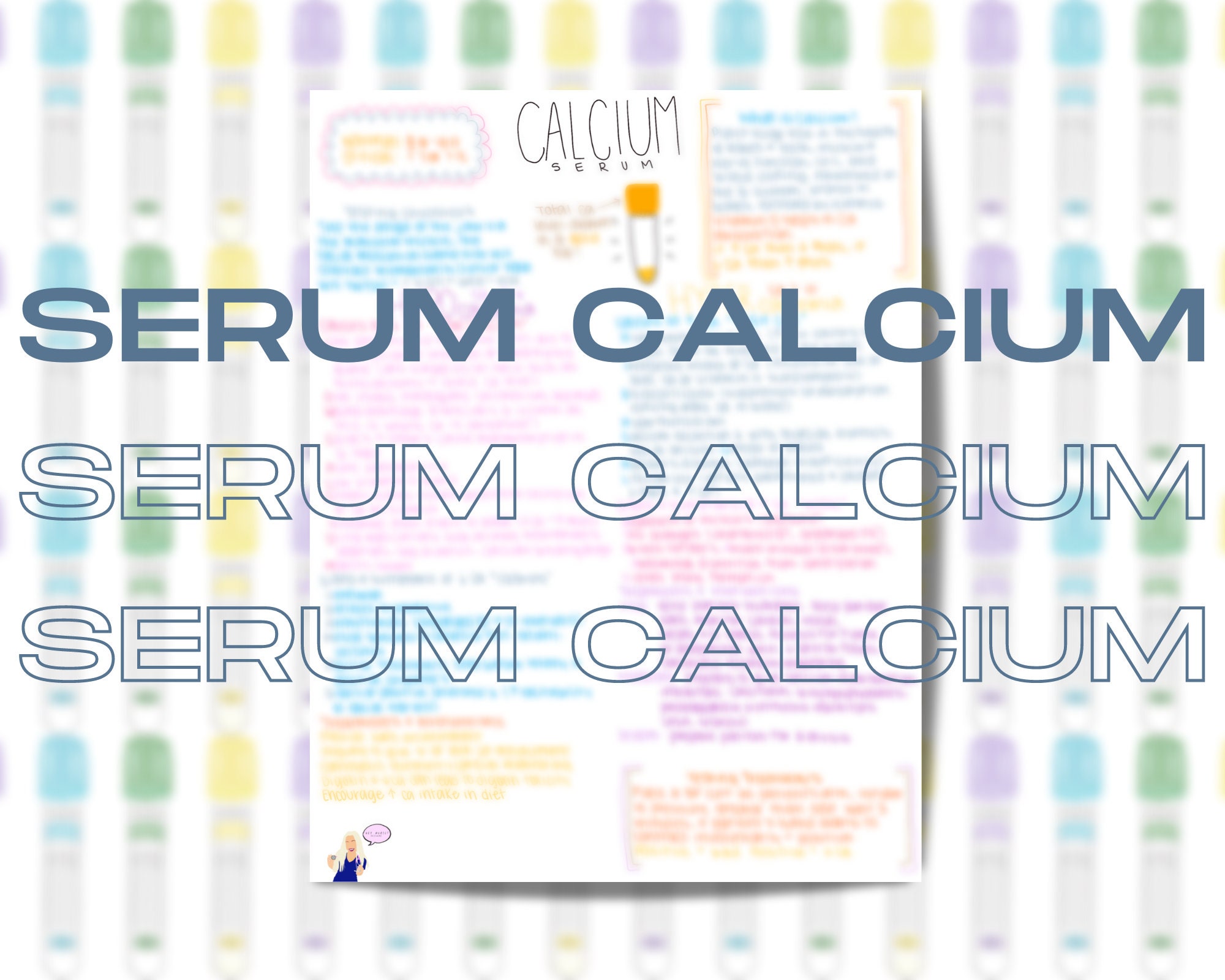 Serum Calcium Notes | Nursing Lab Values, BMP (digital Download) - Etsy