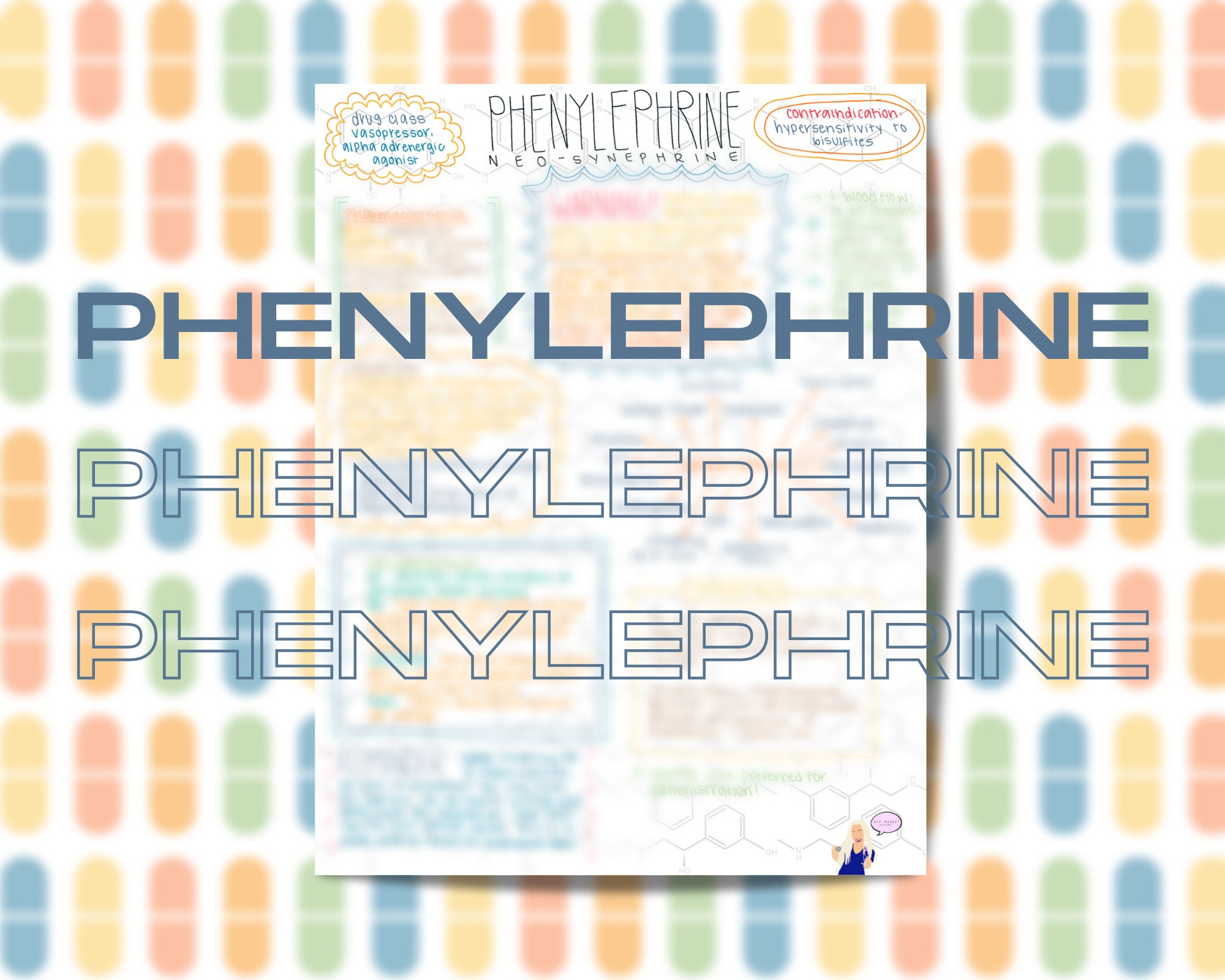 Phenylephrine Instant Download Printable Nursing Pharmacology ...