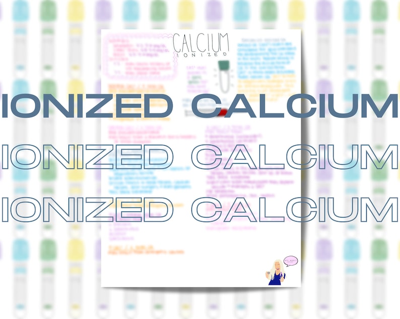 Ionized Calcium Lab Value Instant Download Printable Nursing Phlebotomy ...