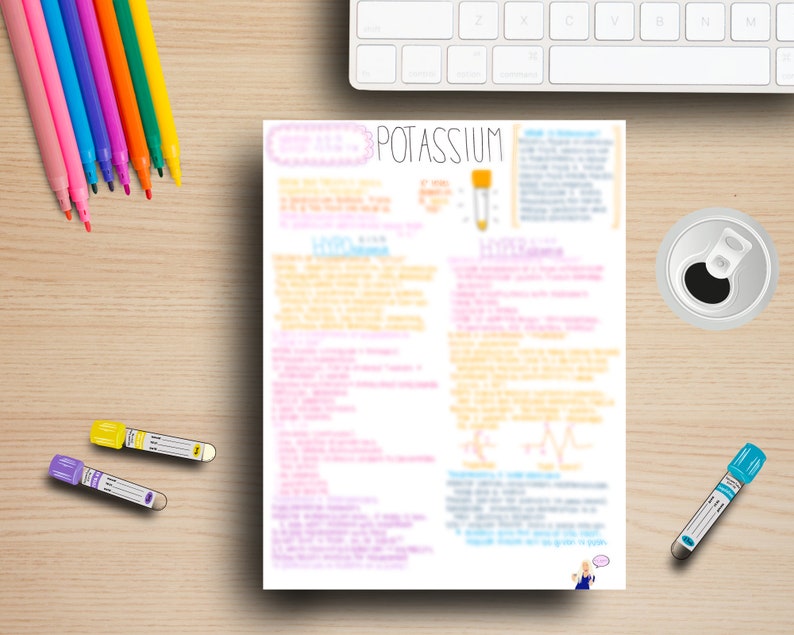 Potassium Lab Value Instant Download Printable Nursing Phlebotomy BMP ...