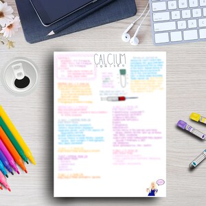 Ionized Calcium Lab Value Instant Download Printable Nursing Phlebotomy ...