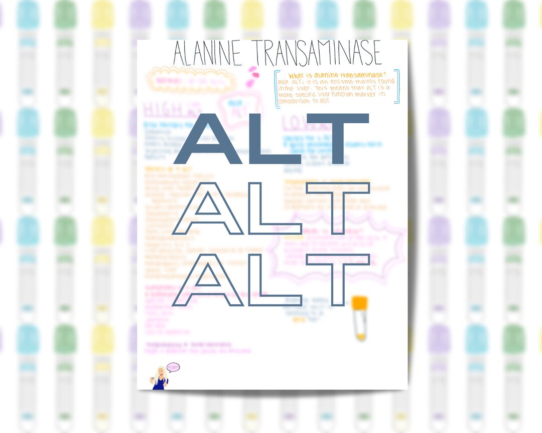 Alanine Transaminase ALT Instant Download Printable Nursing Phlebotomy ...