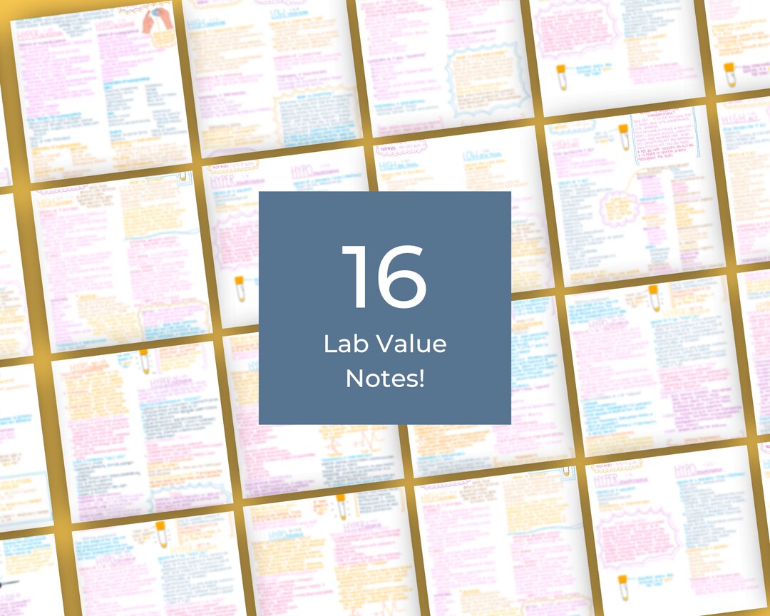Lab Values Bundle BMP Instant Download Printable Nursing Phlebotomy ...