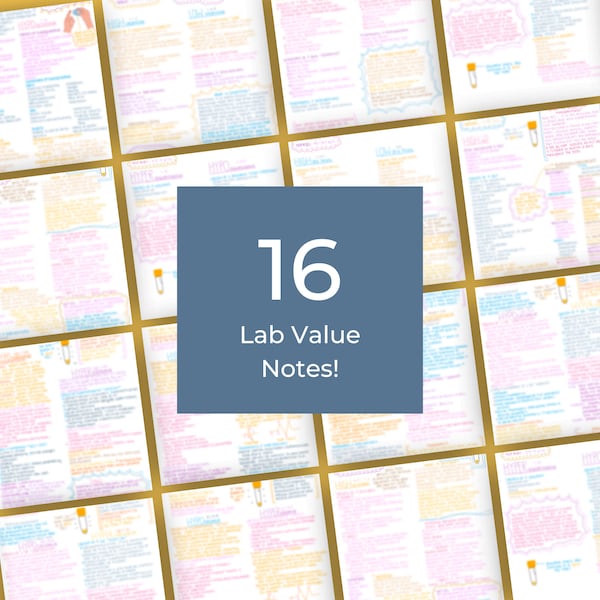 Nursing Lab Values Printable - Etsy