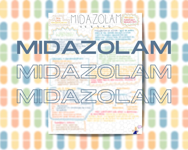 Midazolam Versed Instant Download Printable Nursing Pharmacology ...