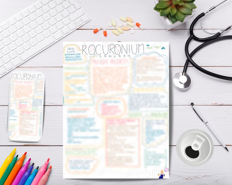 Rocuronium Roc Instant Download Printable Nursing Pharmacology ...