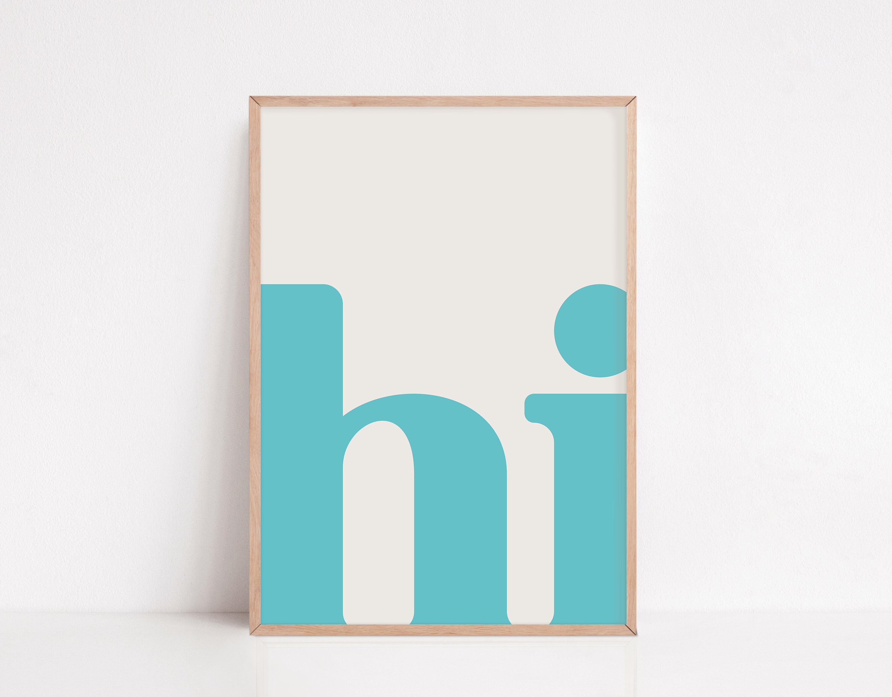 Hi Poster Sky Blue Hi Quote Print Bold Statement Blue - Etsy