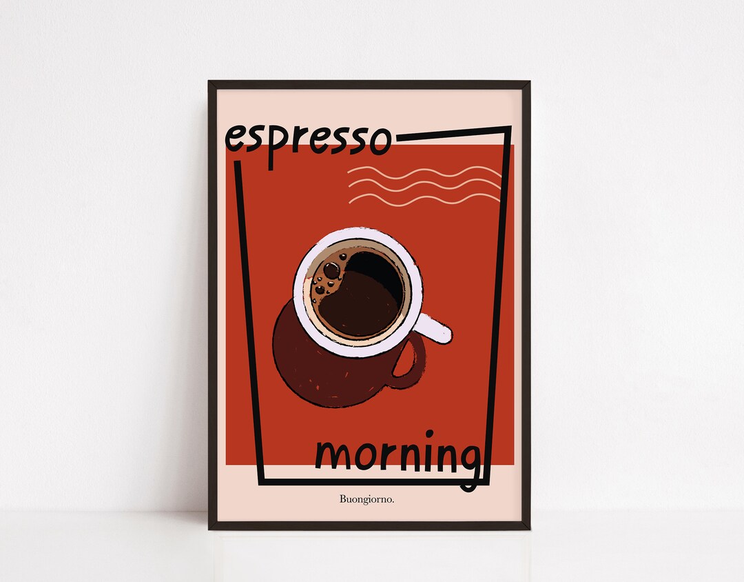 Coffee Prints Vintage, Coffee Addict Gift, Mid Century Modern Kitchen ...