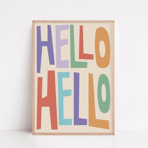 Hello Print, Bold Color Wall Art, Hello Wall Art, Dorm Room Essentials ...