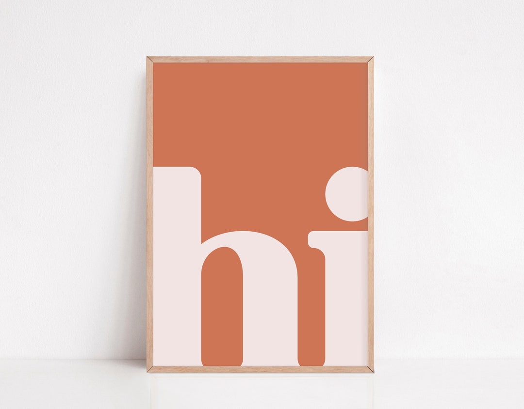 Hi Poster, Minimalist Print, Modern Home Design Poster, Simple Wall Art ...