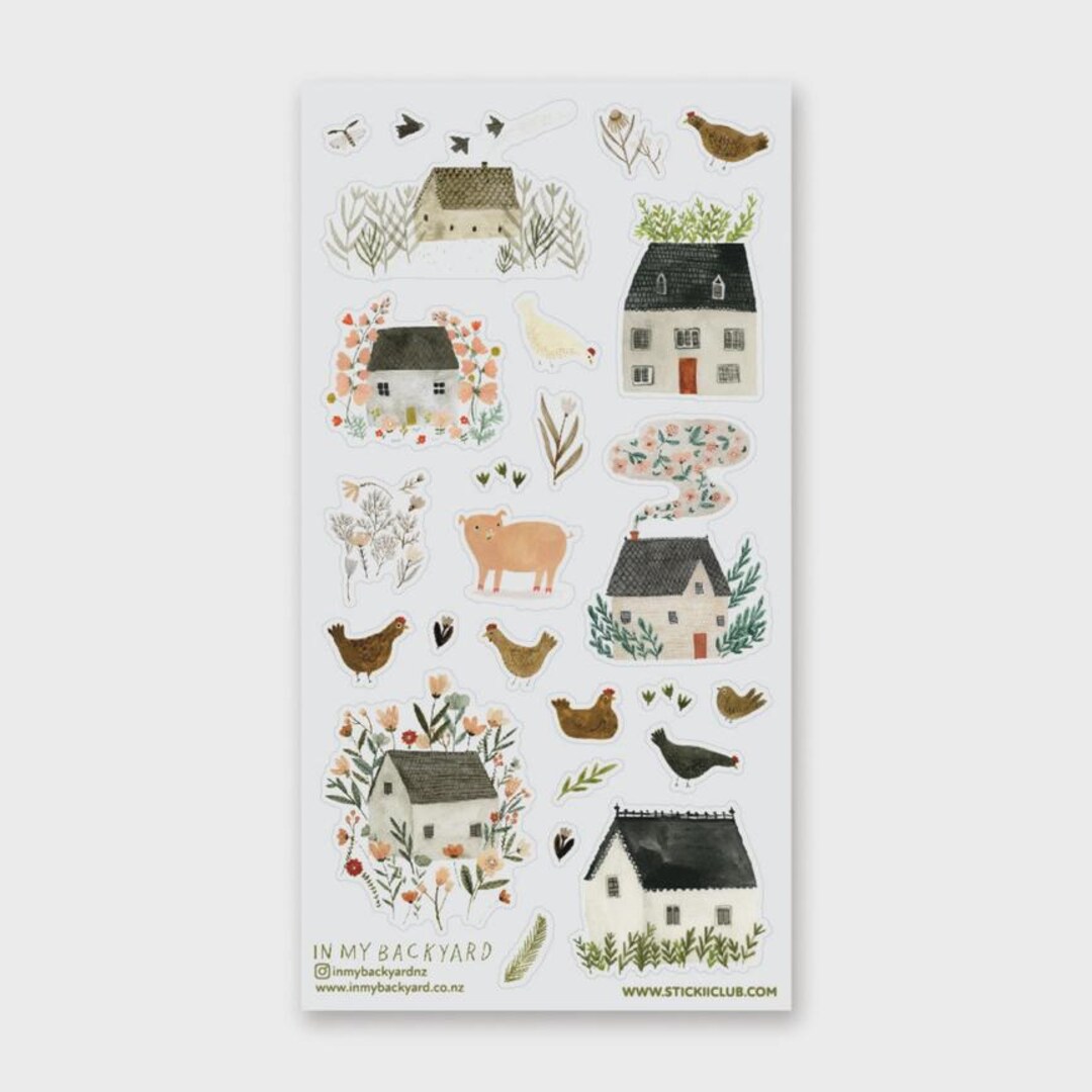 Cottage Core Farm Sticker Sheet for Bullet Journals| Cozy House ...