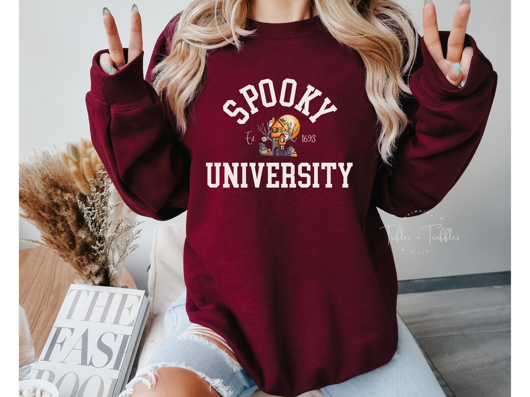 Spooky University College Halloween Sweater, Autumn Sweatshirt, Perfect ...