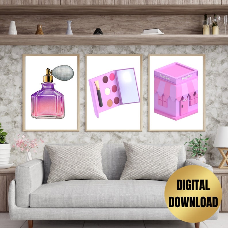 Set of 3 Beauty Salon Wall Decor Cute Perfume Poster Makeup - Etsy