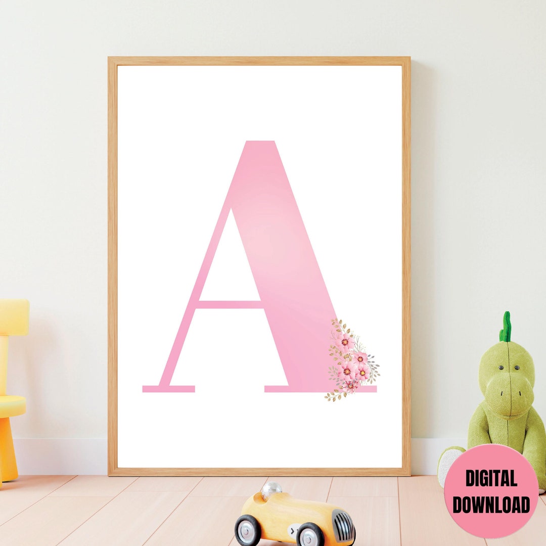 Baby Girl Name Sign Art, Nursery Wall Art, Kid's Room Print, Custom ...