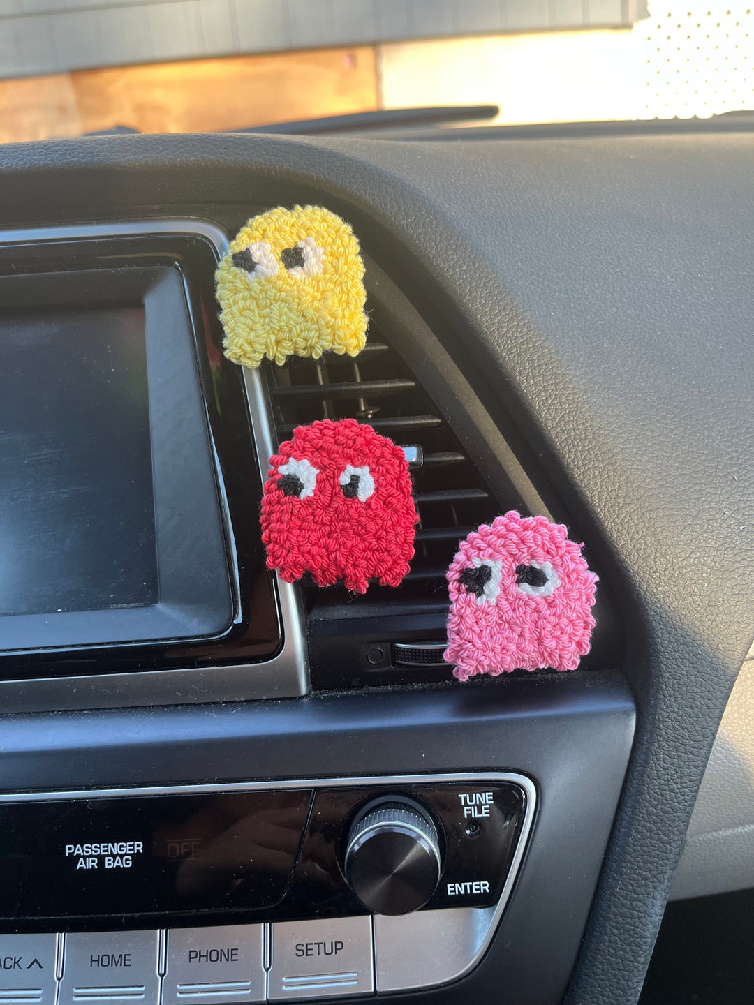Pac Man Car Vent Clips, Punch Needle Car Decor - Etsy