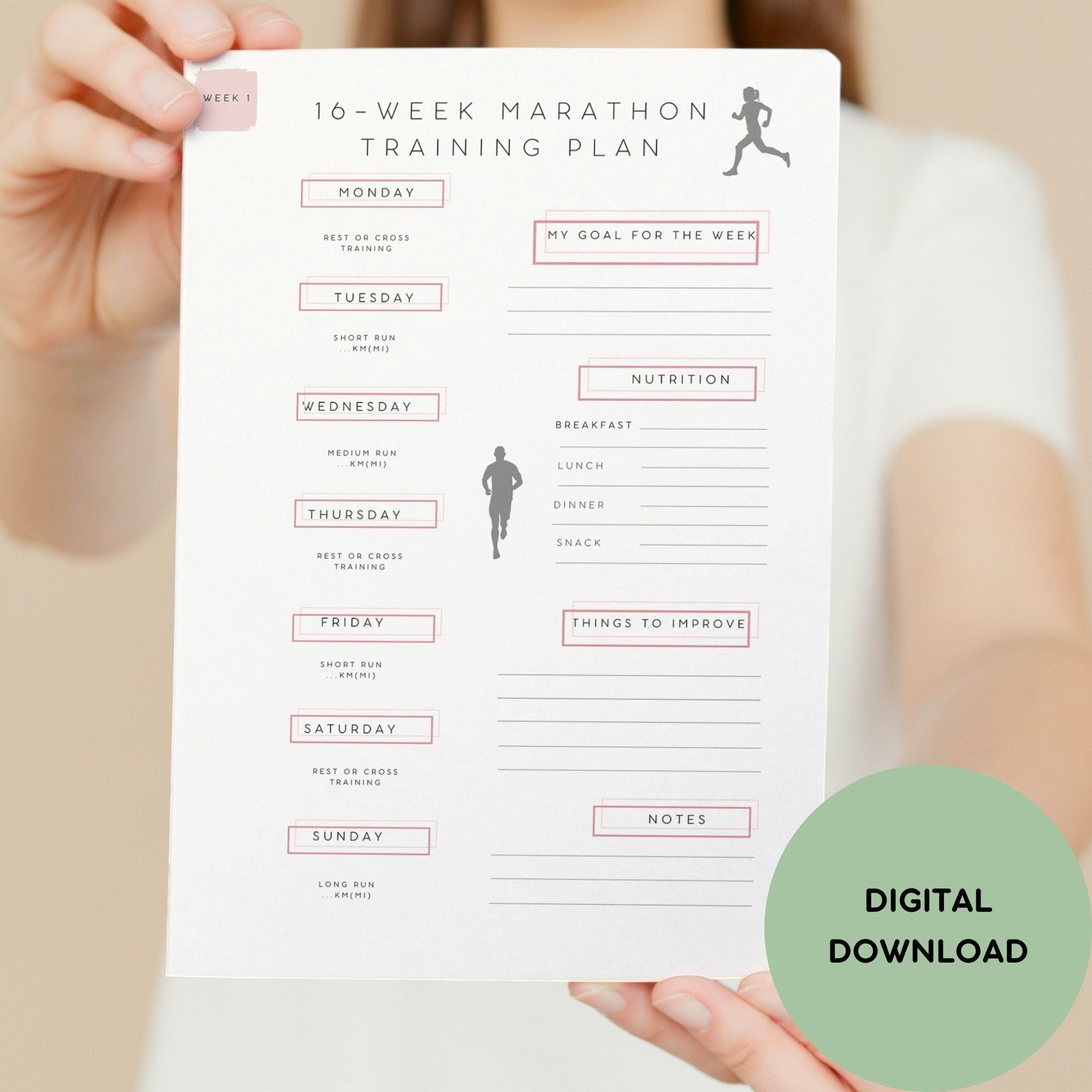 10 & 16 Weeks Marathon Training Plan Bundle - Etsy