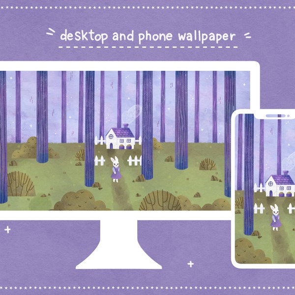 Bunny Desktop Wallpaper - Etsy