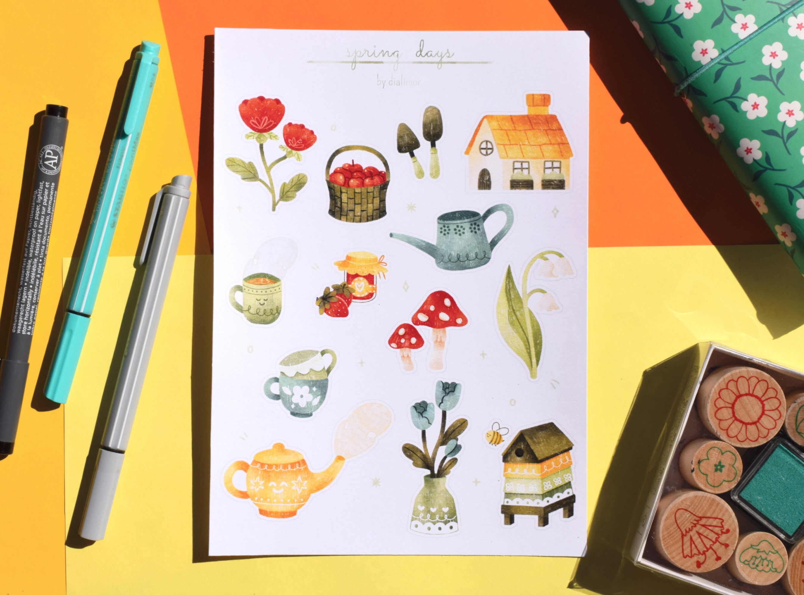 Cottagecore Digital Stickers Printable Sticker Sheet Bullet Journaling ...