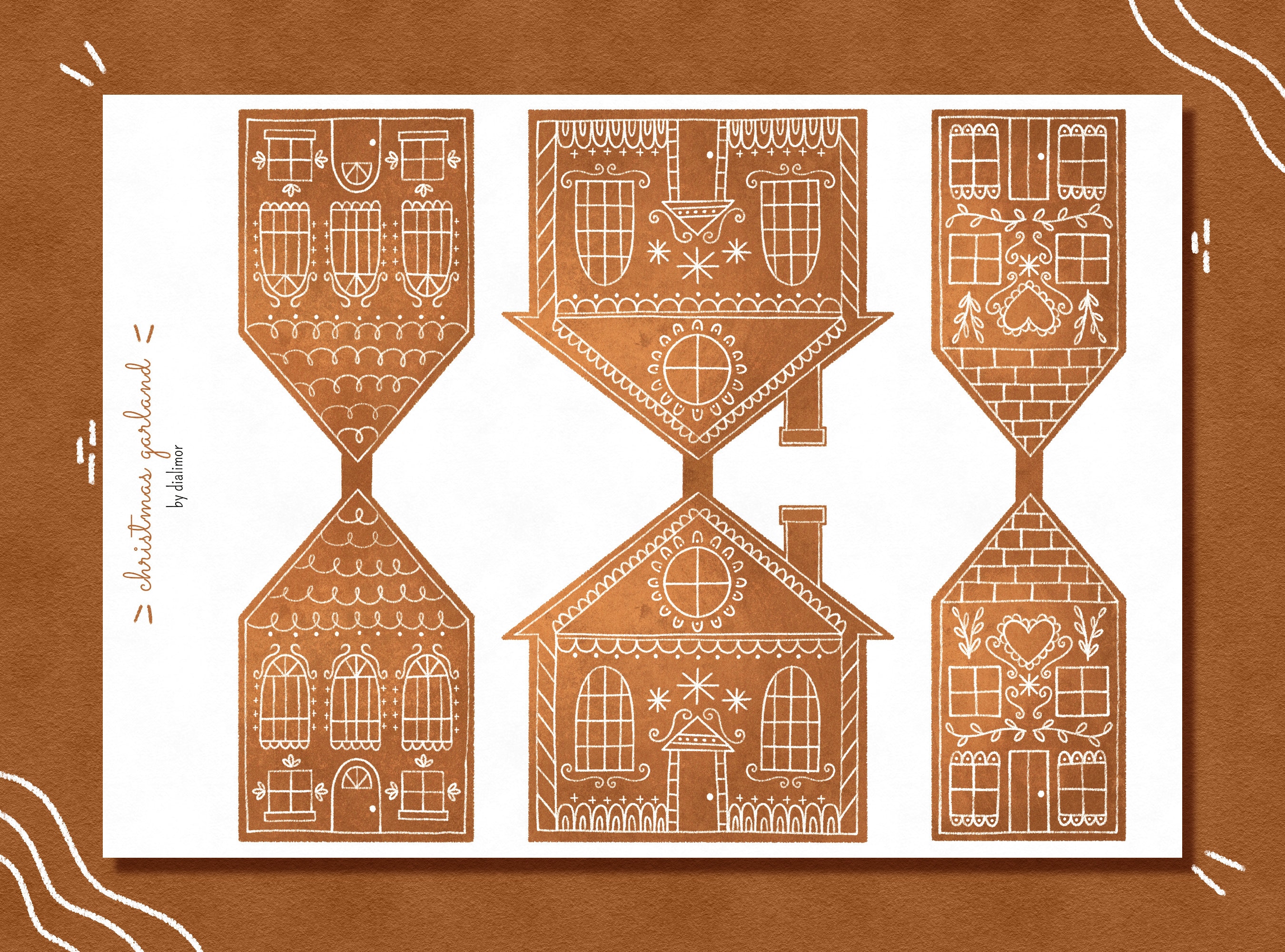 Gingerbread House Holiday Garland | Printable Christmas Garland ...