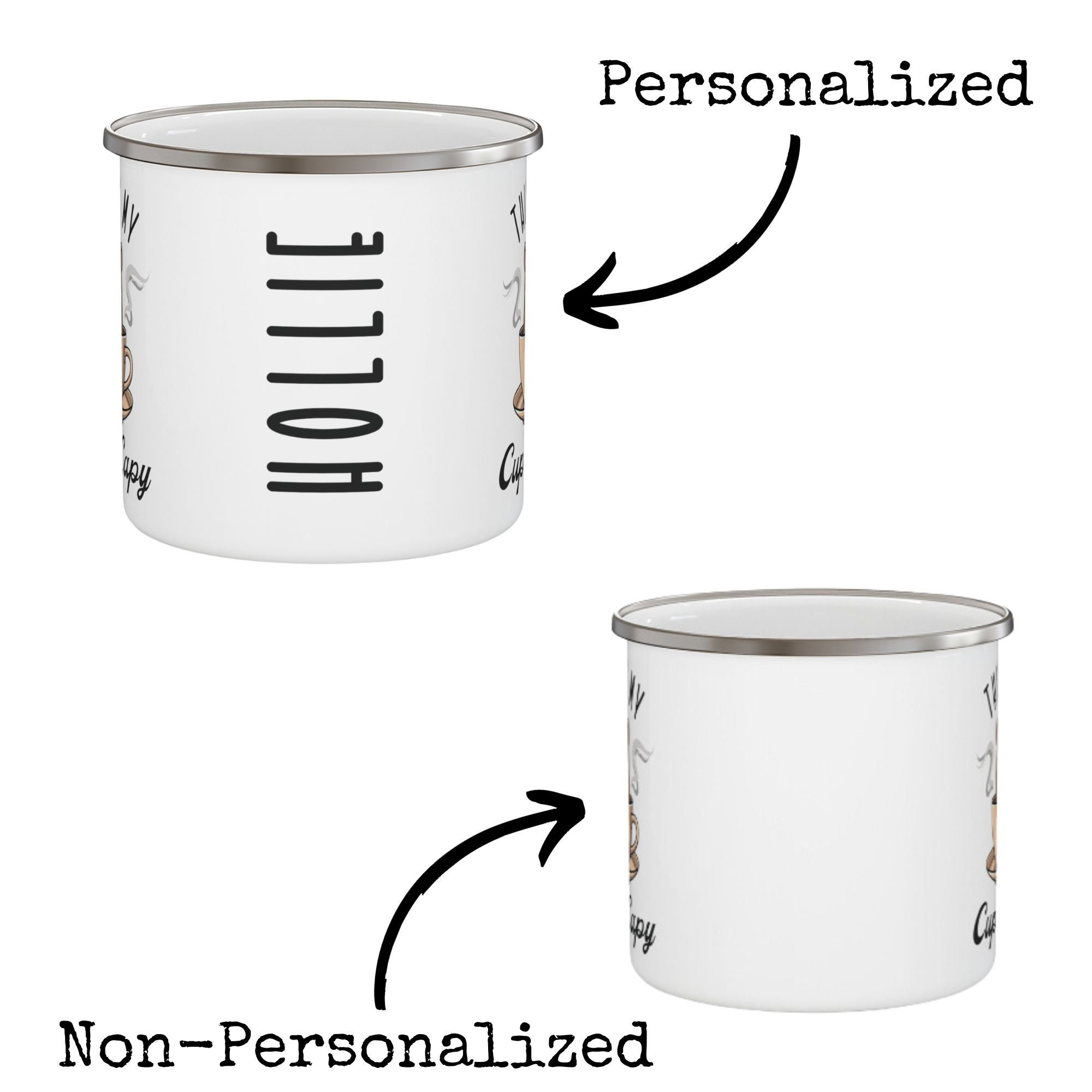 Personalized Enamel Capybara Mug, Cute Custom Coffee Cup, Camping Gift ...