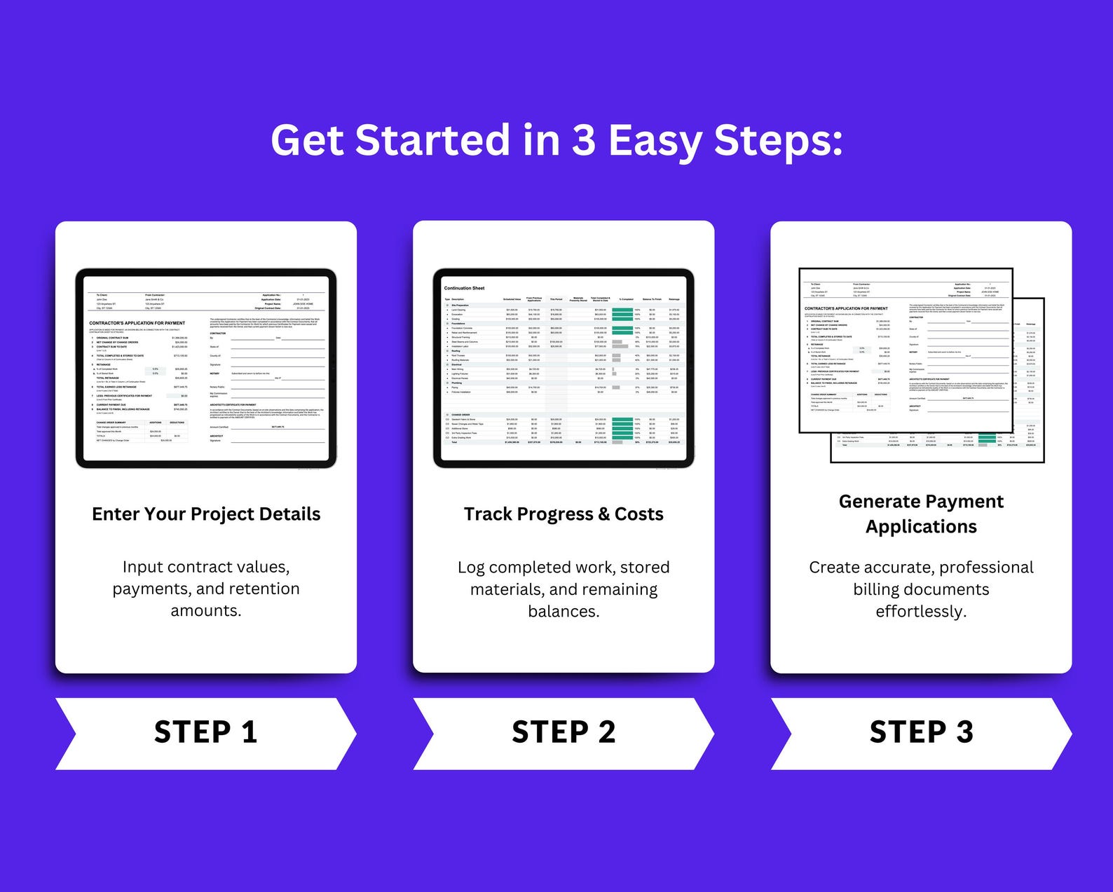 Construction Payment Application | Schedule of Values Template ...