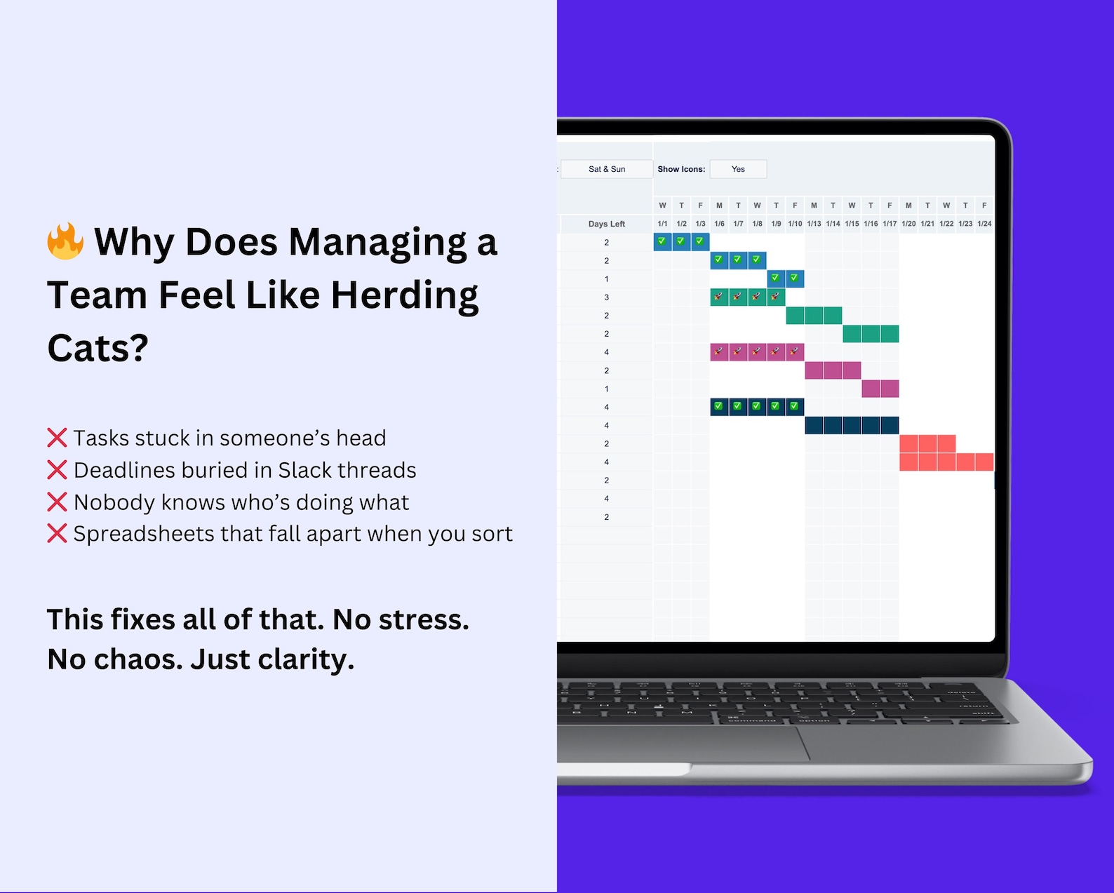 Team Task Tracker Excel: Task Management Spreadsheet - Etsy