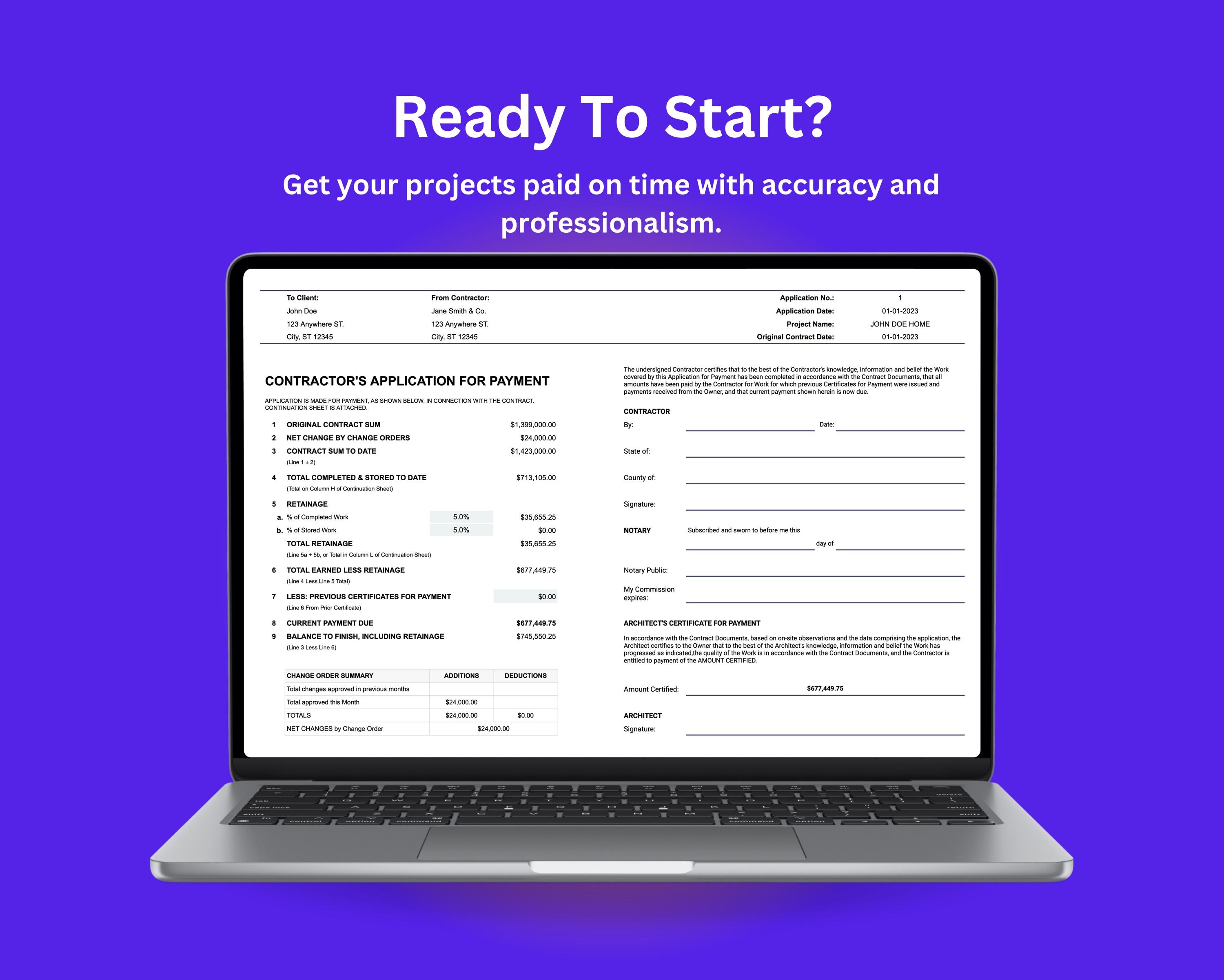 Construction Schedule of Values Template | AIA Style Payment ...