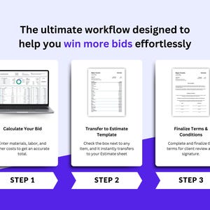 Bid & Estimate Planner, Bidding Template, Estimate Spreadsheet ...