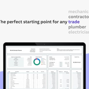 Bid & Estimate Planner, Bidding Template, Estimate Spreadsheet ...