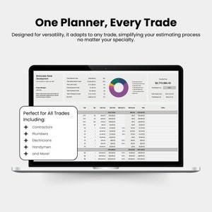Bid & Estimate Planner, Bidding Template, Estimate Spreadsheet ...