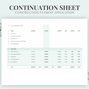 Construction Payment Application Subcontractor Payment - Etsy