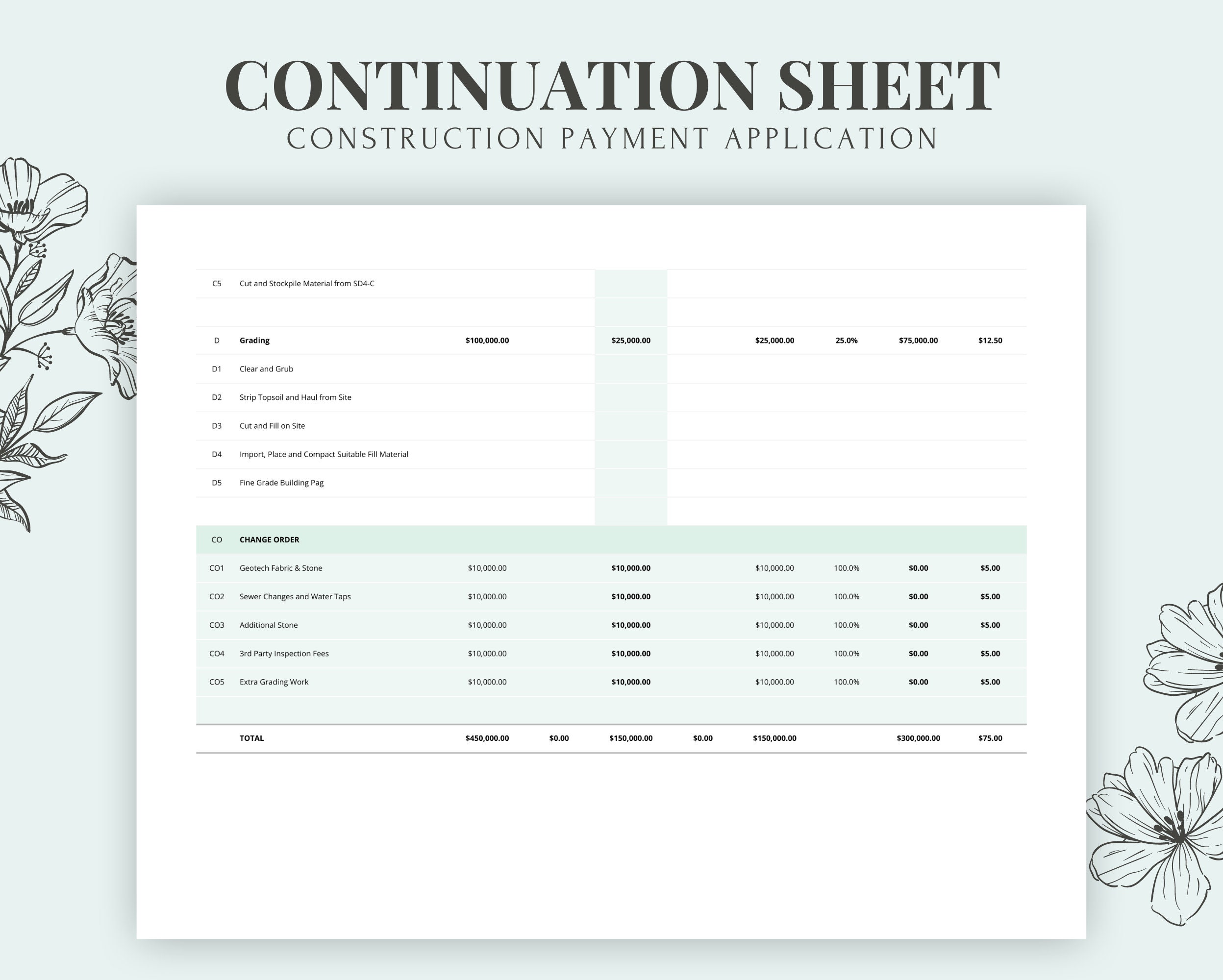 Construction Payment Application Subcontractor Payment - Etsy