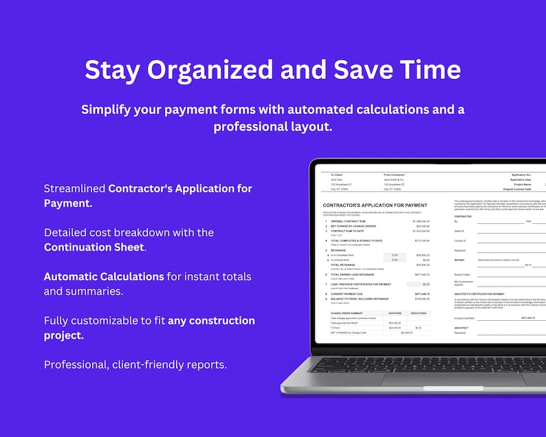 Construction Schedule of Values Template | AIA Style Payment ...