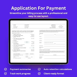 Construction Payment Application | Schedule of Values Template ...